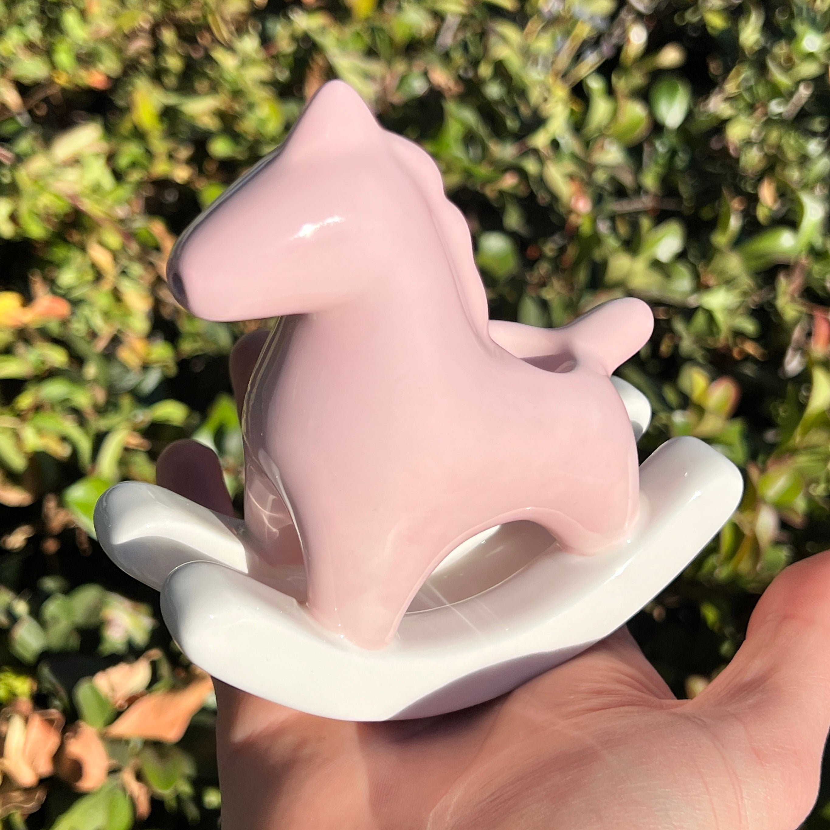 Rocking Horse Ceramic Pipe - Pink Unicorn Smoking Bowl – Cosmos Art ...